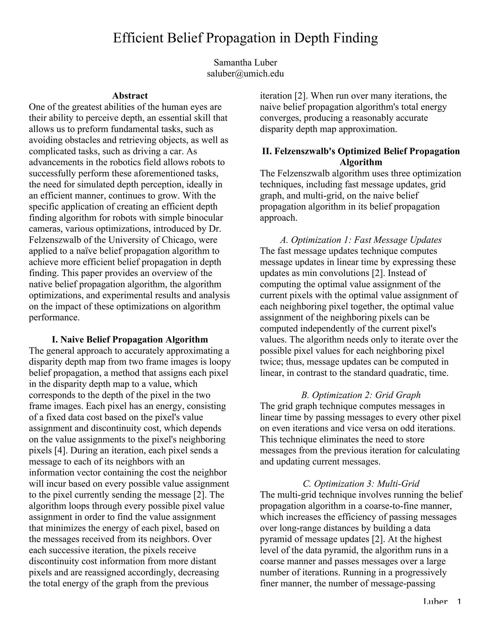 Efficient Belief Propagation in Depth Finding | PDF | 3-D Graphics | Computer Software and ...