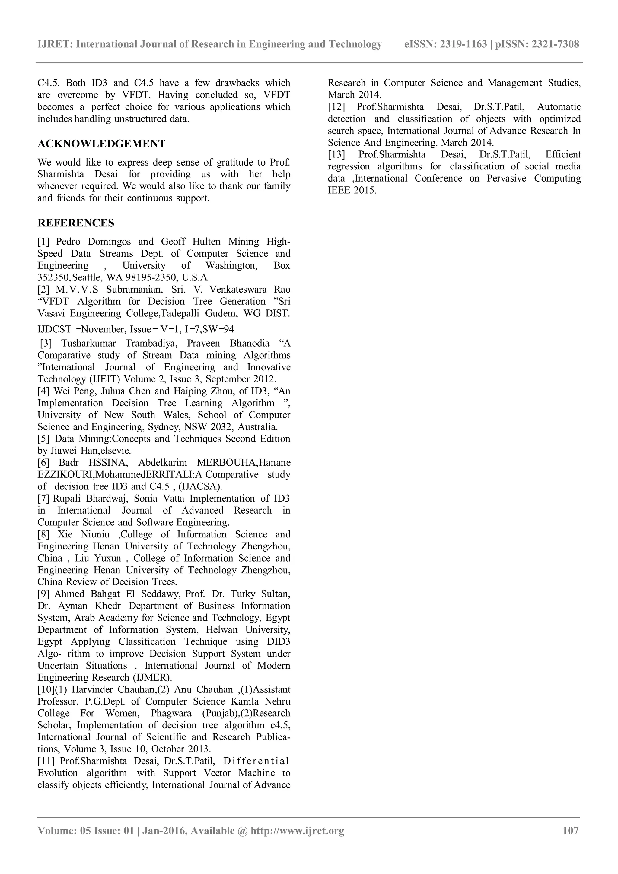Efficient Classification Of Big Data Using Vfdt Very Fast Decision Tree Pdf