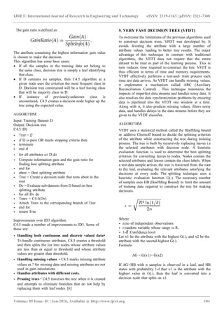 Efficient classification of big data using vfdt (very fast decision tree) | PDF
