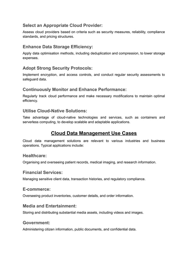 Efficient Cloud Storage & Data Management Solutions | PDF