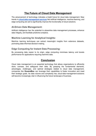 Efficient Cloud Storage & Data Management Solutions | PDF