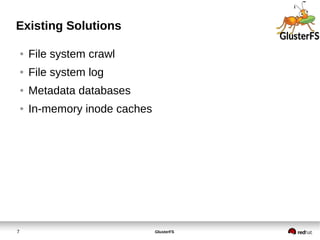 Efficient data maintaince in GlusterFS using Databases | PPT