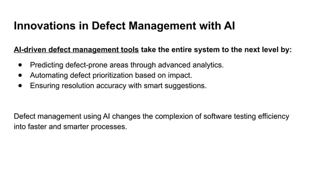 Efficient Defect Management in Software Management | PPT