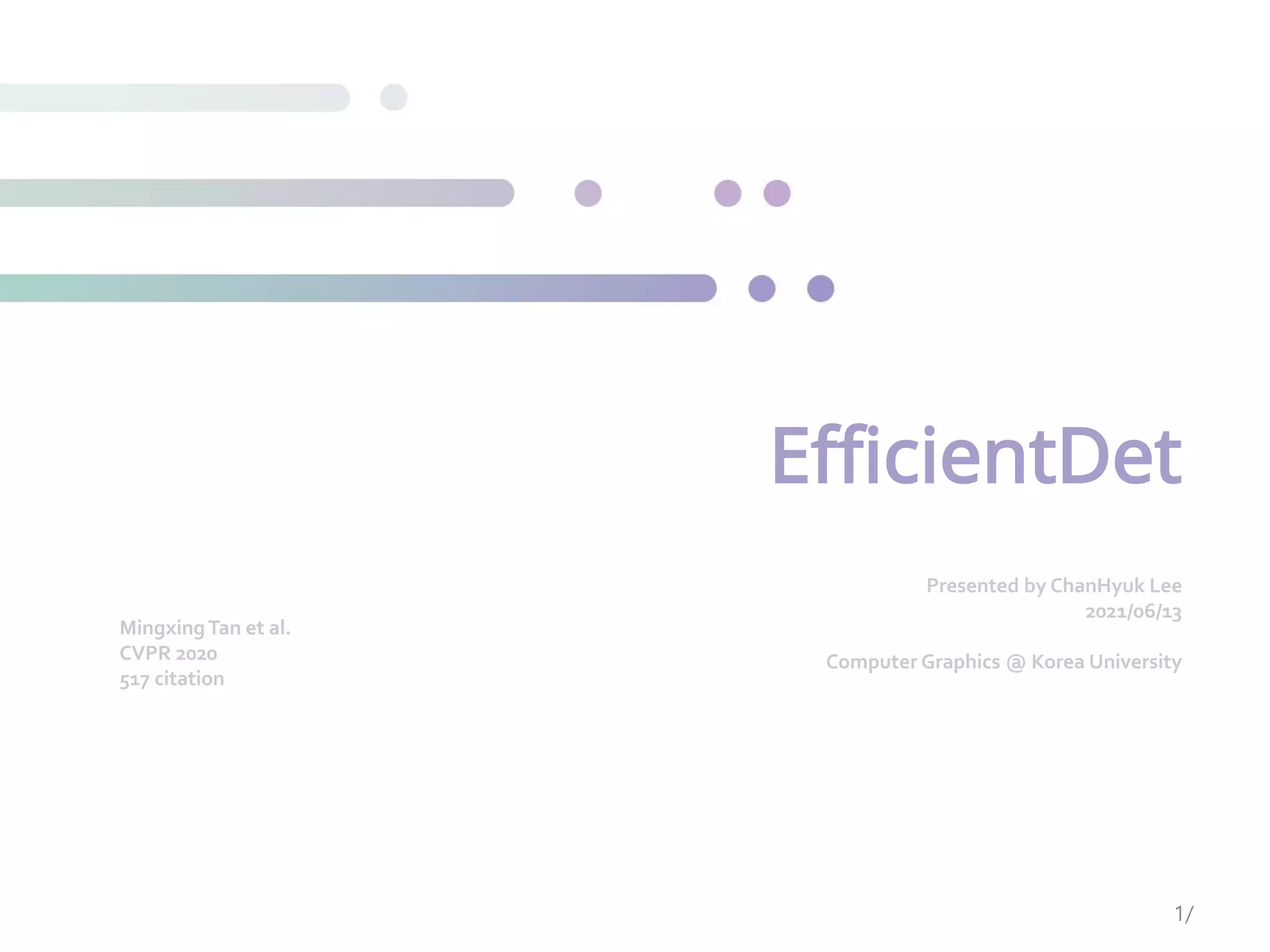 [2020 CVPR Efficient DET paper review] | PPT