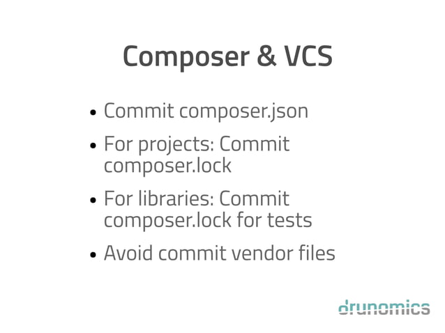 Efficient development workflows with composer | PDF | Web Development | Internet