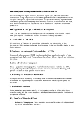 Efficient DevOps Management for Scalable Infrastructure | DOCX