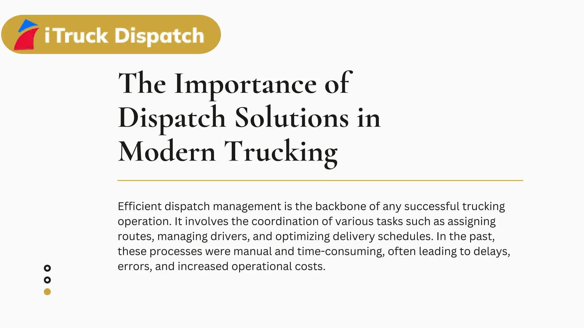 Efficient Dispatch Solutions for Modern Trucking Businesses | PPT
