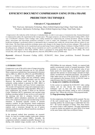 Efficient document compression using intra frame prediction tecthnique | PDF