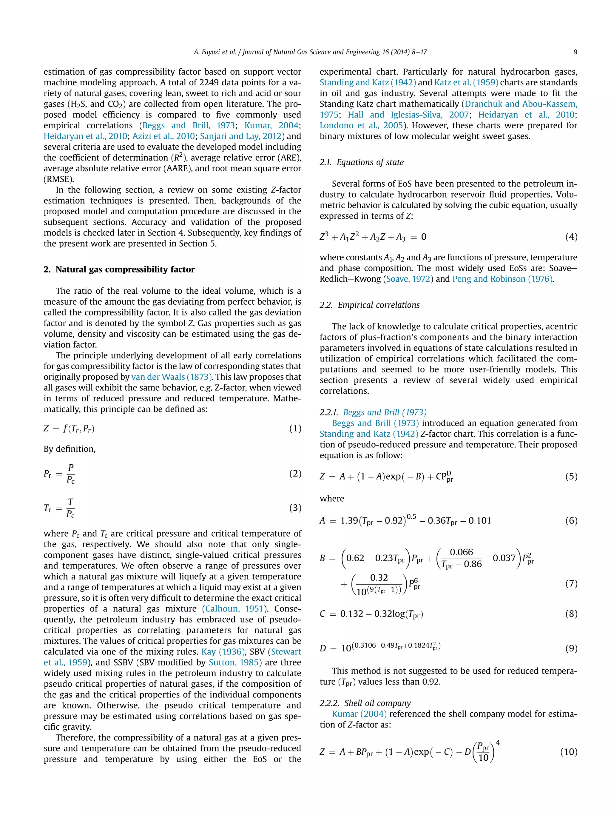 Efficient Estimation Of Natural Gas Compressibility Factor Using Pdf
