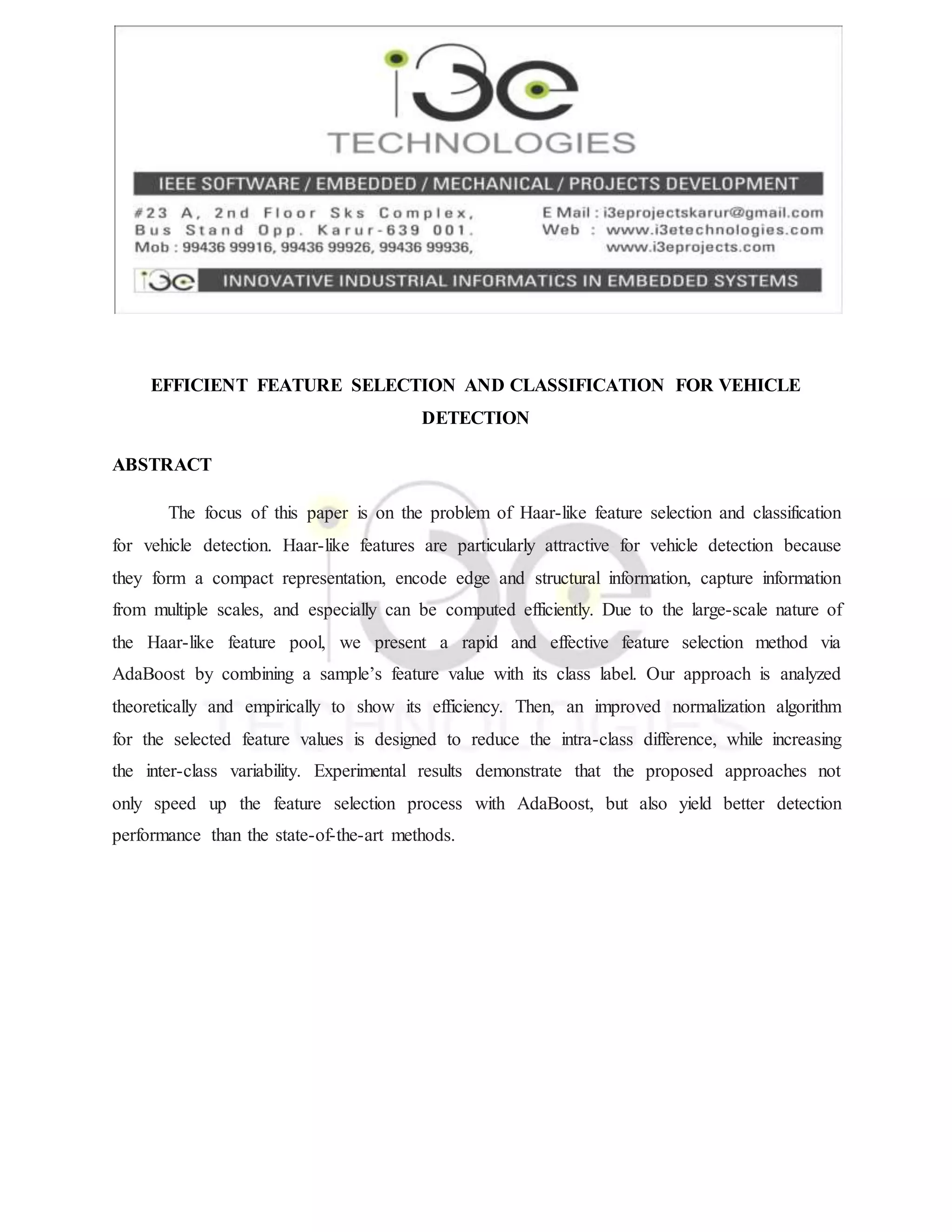 Efficient Feature Selection And Classification For Vehicle Detection Pdf 9651