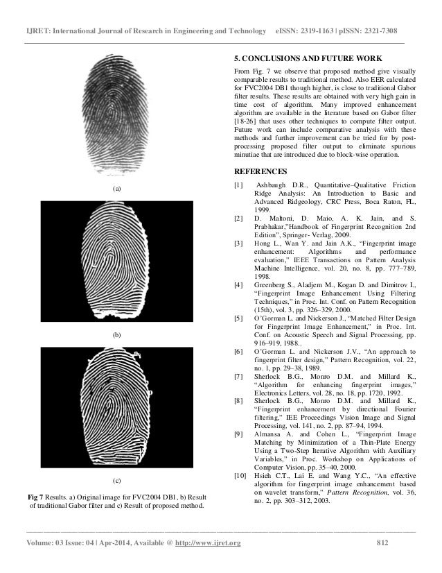 Efficient Fingerprint Image Enhancement Algorithm Based On Gabor Filt…