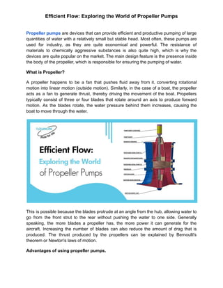 Efficient Flow: Exploring the World of Propeller Pumps | PDF