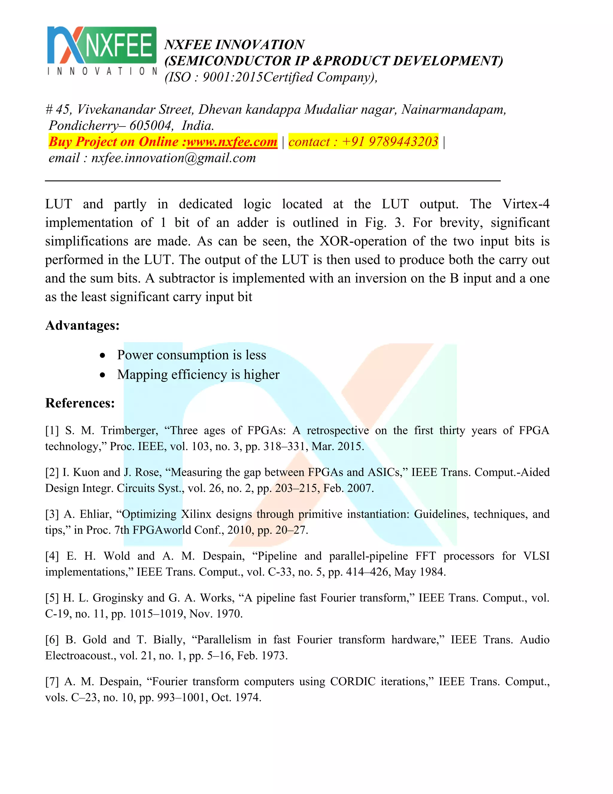 Efficient Fpga Mapping Of Pipeline Sdf Fft Cores Pdf Computing 1126
