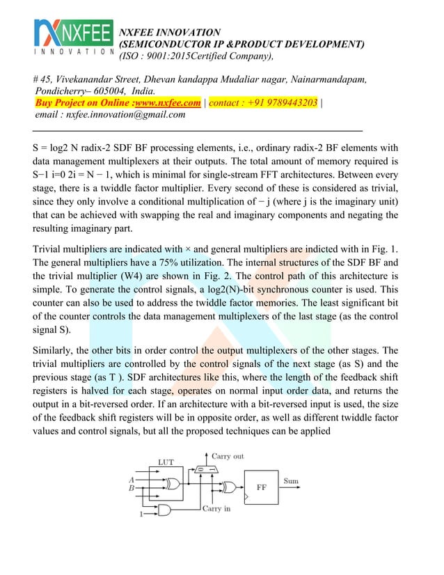 Efficient Fpga Mapping Of Pipeline Sdf Fft Cores Pdf Computing