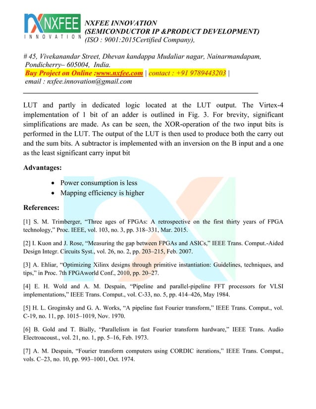 Efficient Fpga Mapping Of Pipeline Sdf Fft Cores Pdf Computing