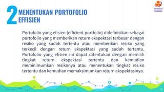 Efficient frontier (ppt) | PPTX