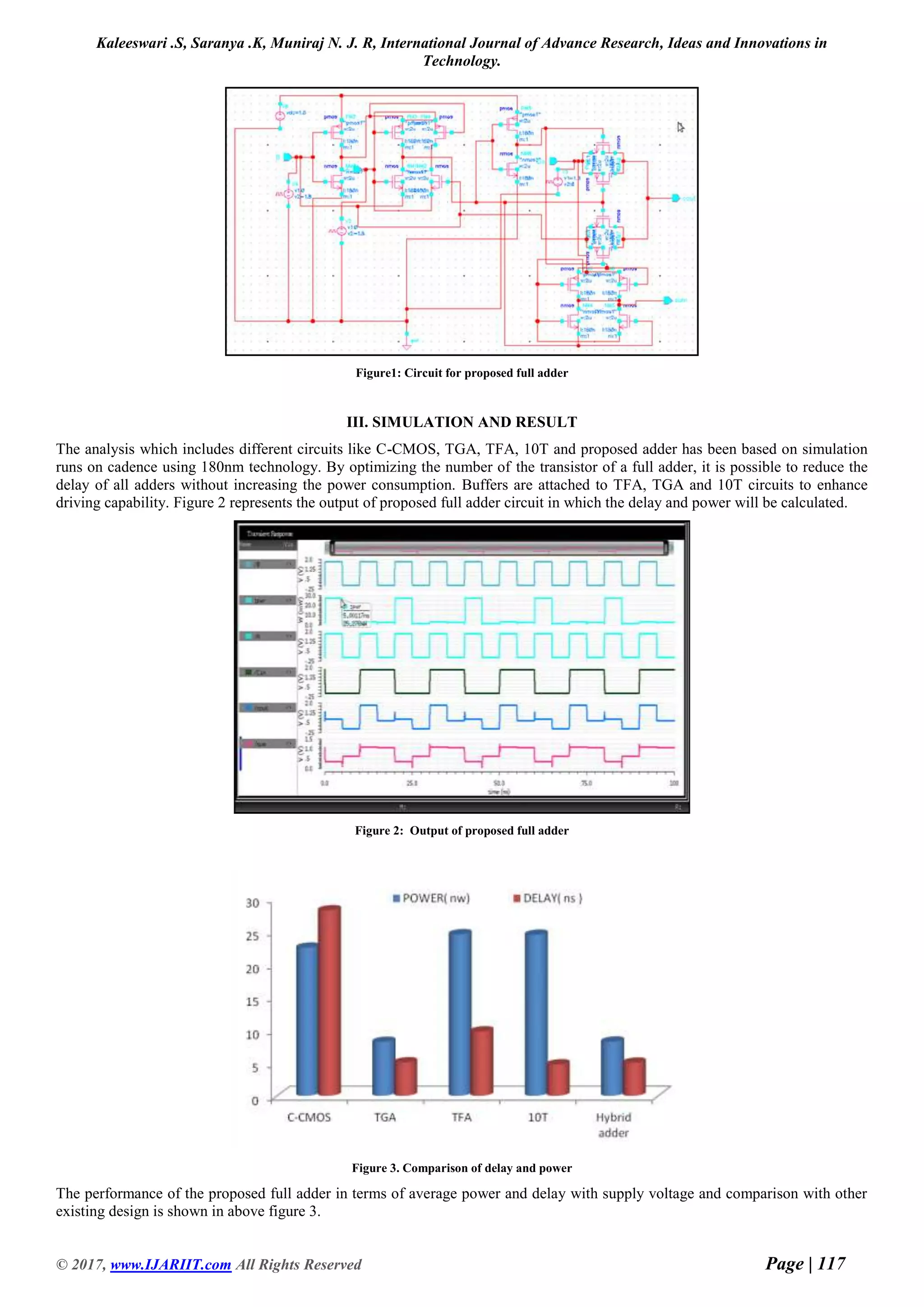 Efficient implementation of full adder for power analysis in cmos technology | PDF