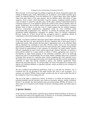 EFFICIENTLY PROCESSING OF TOP-K TYPICALITY QUERY FOR STRUCTURED DATA | PDF