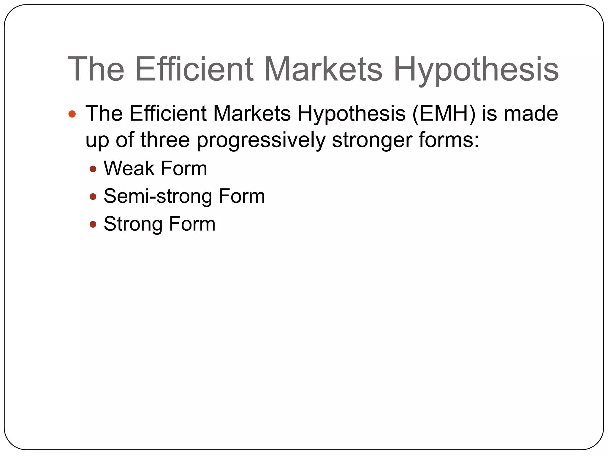 Efficient market hypothesis | PPTX