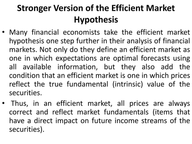 Efficient market hypothesis | PPTX