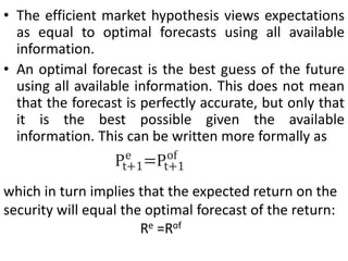 Efficient market hypothesis | PPTX
