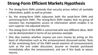 Efficient market hypothesis | PPTX