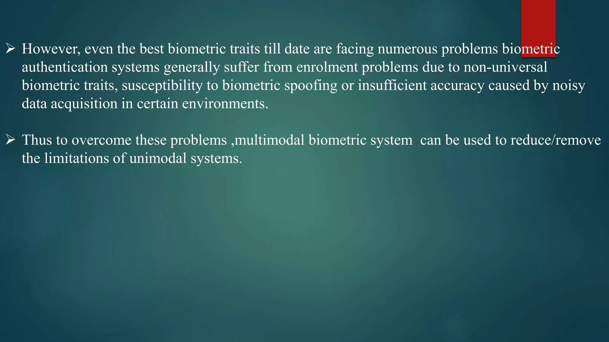 MULTIMODAL BIOMETRIC SECURITY SYSTEM | PPTX