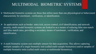 MULTIMODAL BIOMETRIC SECURITY SYSTEM | PPTX
