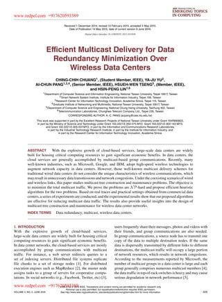 Efficient multicast delivery for data redundancy minimization over wireless data centers | PDF