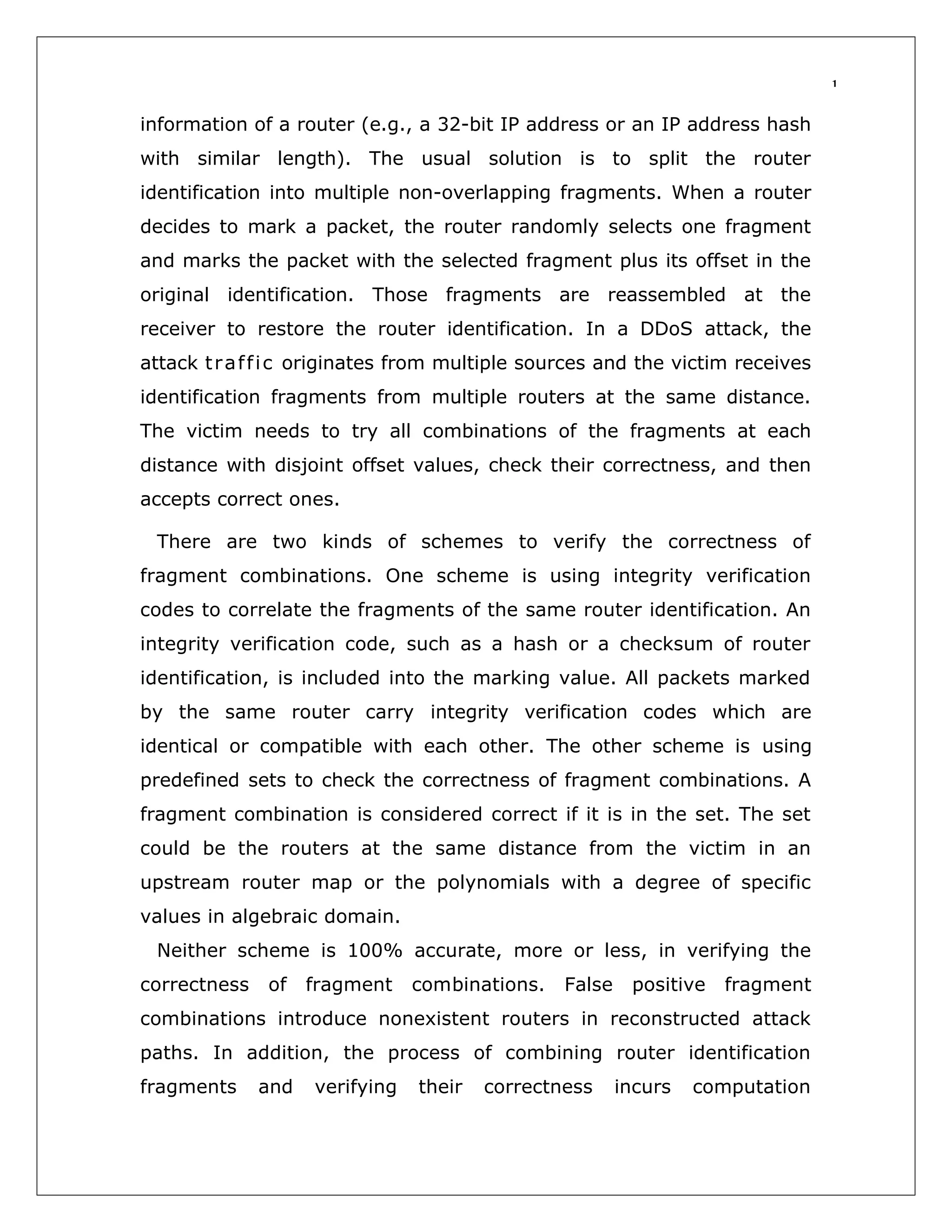 Efficient packet marking for large scale ip trace back(synopsis) | DOC