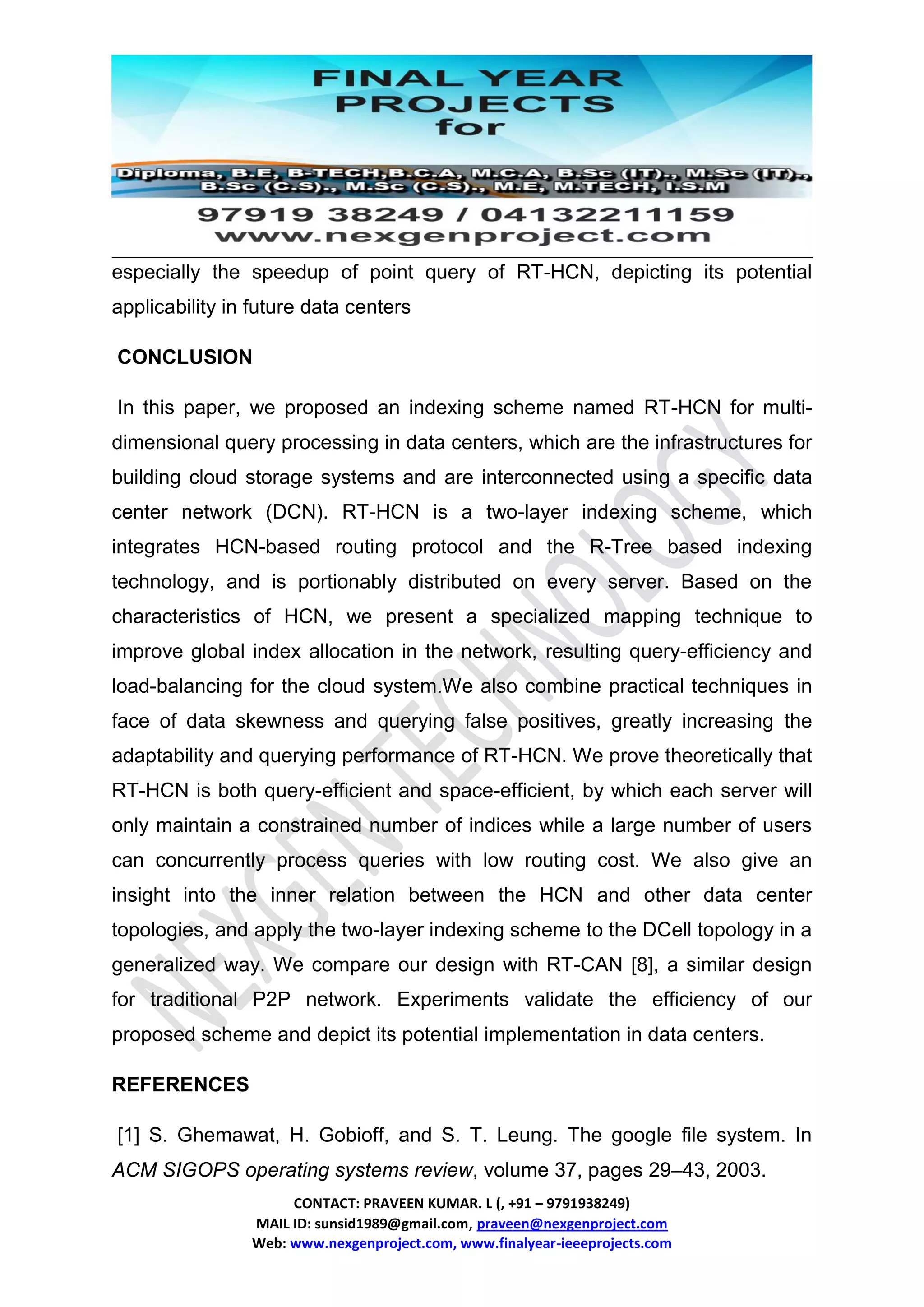 EFFICIENT R-TREE BASED INDEXING SCHEME FOR SERVER-CENTRIC CLOUD STORAGE SYSTEM | PDF