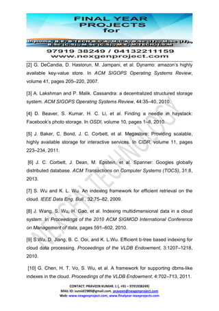 EFFICIENT R-TREE BASED INDEXING SCHEME FOR SERVER-CENTRIC CLOUD STORAGE ...