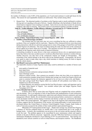 Efficient road and road transport management a panacea for accident ...