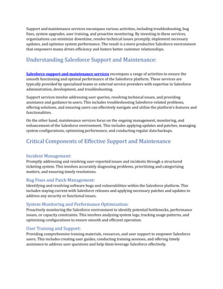 Efficient Salesforce Operations How Support and Maintenance Services ...