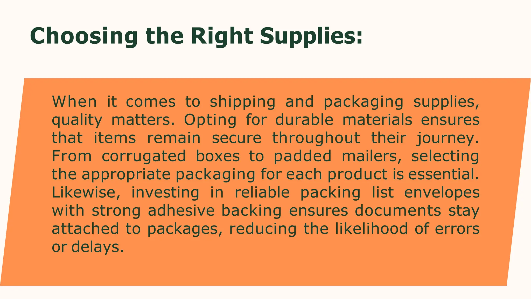Efficient Shipping Essential Supplies & Packing List Envelopes.pptx