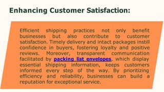 Efficient Shipping Essential Supplies & Packing List Envelopes.pptx