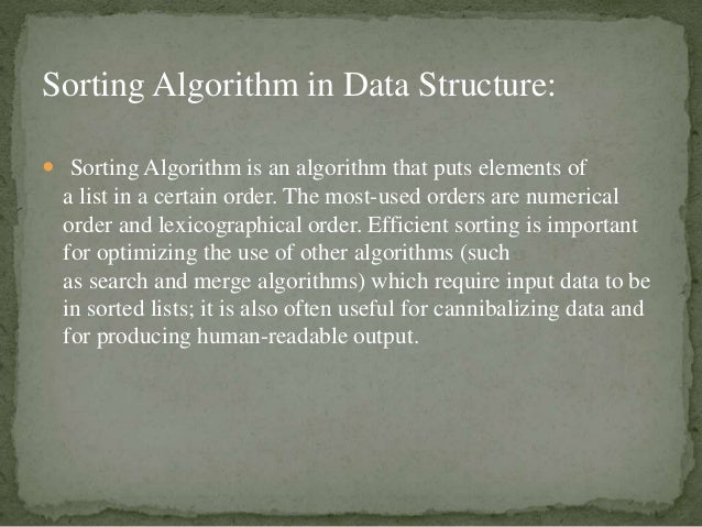 Efficient Sorting Algorithm In Data Structure
