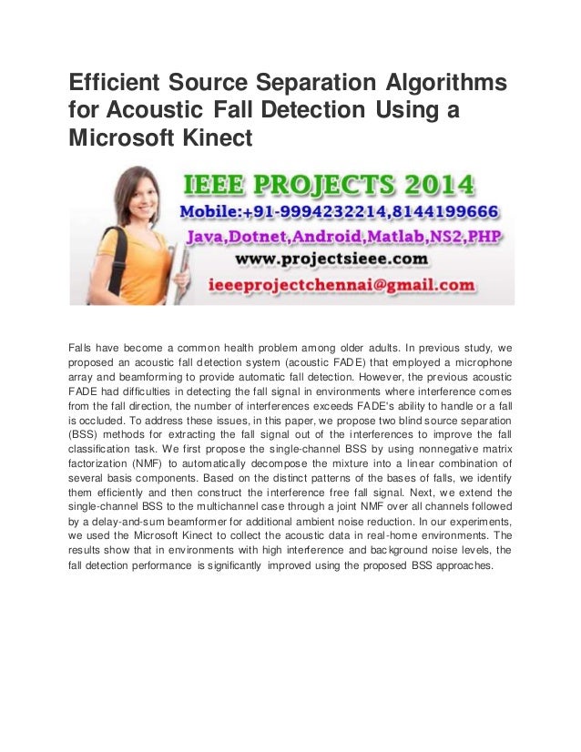 Efficient Source Separation Algorithms For Acoustic Fall Detection