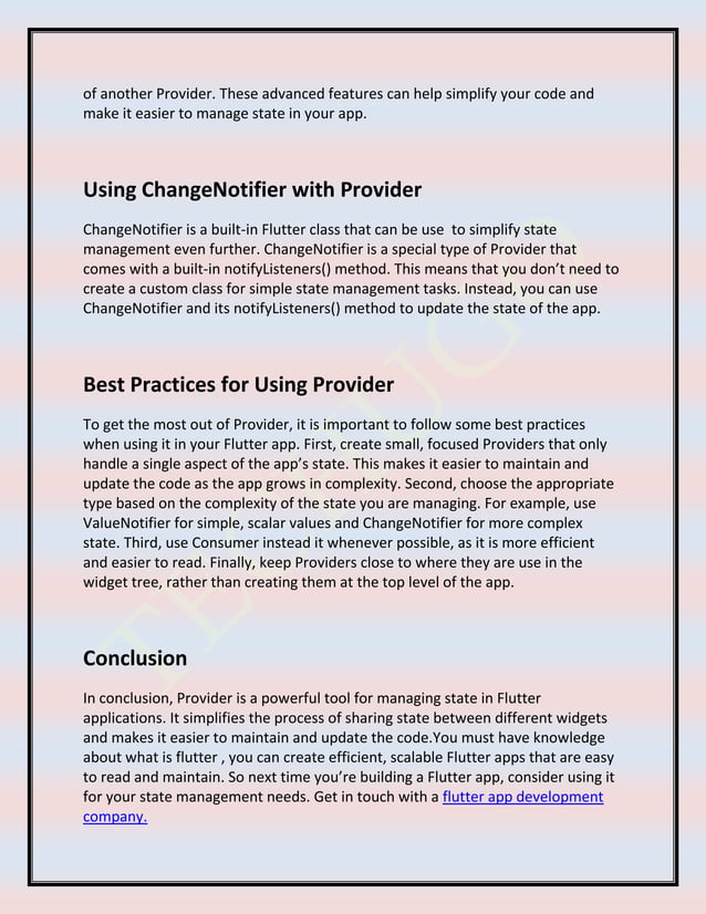 Efficient State Management In Flutter With Providerpdf