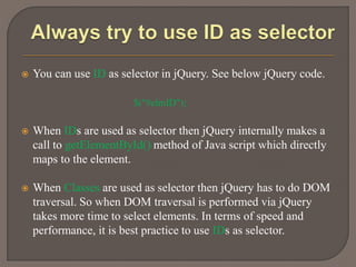 Efficient use of jQuery selector | PPT