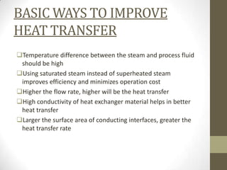 Efficient use of steam in heat exchanger | PPTX