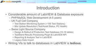 Efficient working with Databases in LabVIEW - Sam Sharp (MediaMongrels ...