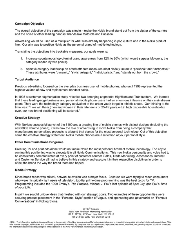 Effie Award For Marketing Effectiveness | PDF