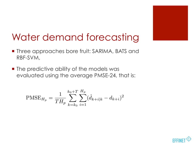 Water demand forecasting for the optimal operation of large-scale water ...