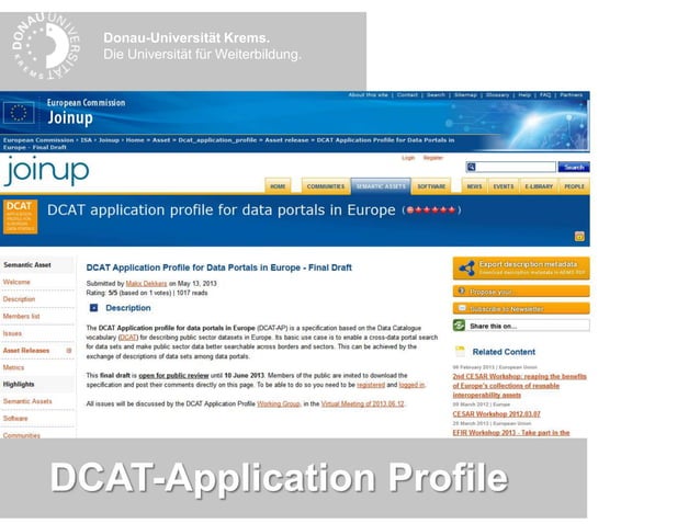 DCAT-Application Profile for Data Providers | PPTX | Databases | Computer Software and Applications