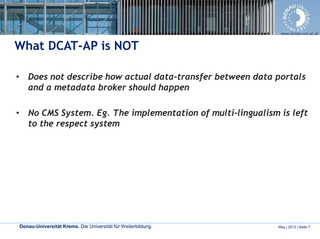 DCAT-Application Profile for Data Providers | PPTX | Databases | Computer Software and Applications