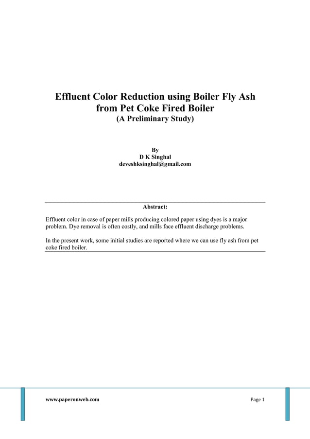 Effluent color reduction | PDF