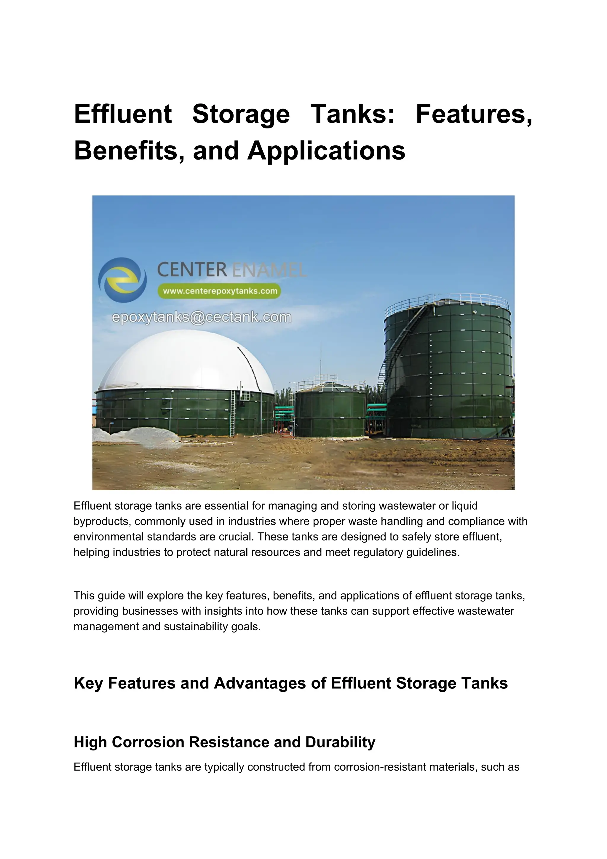 Effluent Storage Tanks_ Features, Benefits, and Applications.docx