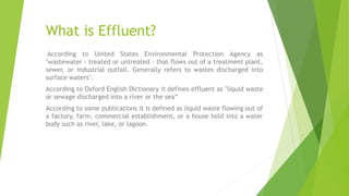 Effluent treatment plant | PPTX | Environmental Services Industry ...