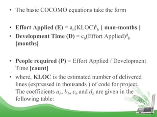 Effort estimation( software Engineering) | PPTX